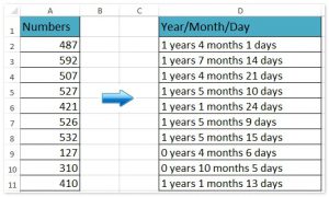 How To Calculate Year, Month and Day In A Given Number - ExcelDataPro