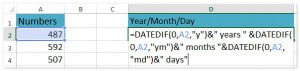 How To Calculate Year, Month and Day In A Given Number - ExcelDataPro