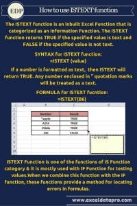 How to Use: ISTEXT Function - ExcelDataPro