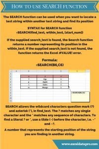 How To Use: SEARCH Function - ExcelDataPro