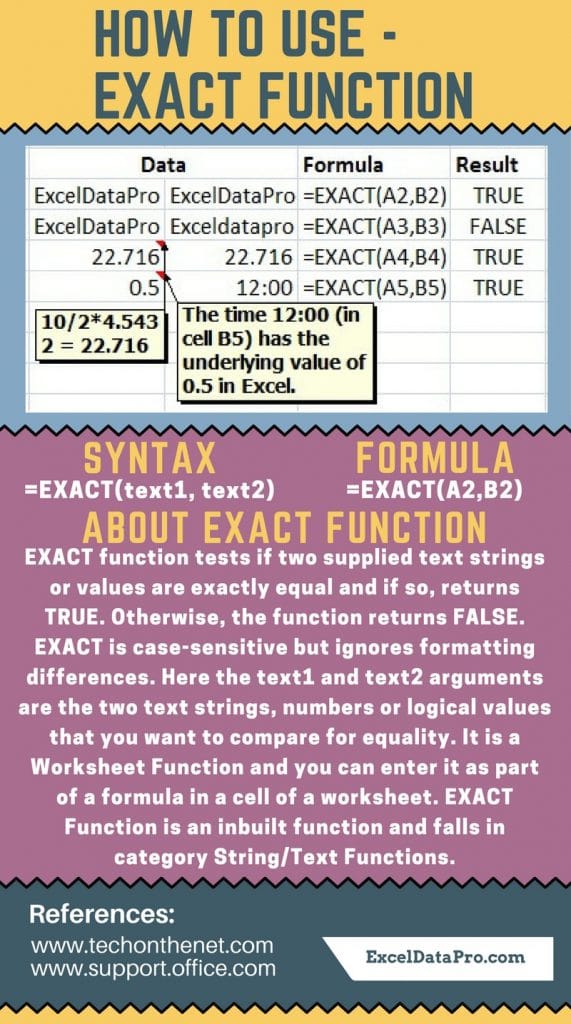 How To Use: EXACT Function - ExcelDataPro