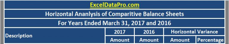 Download Balance Sheet Horizontal Analysis Excel Template - ExcelDataPro