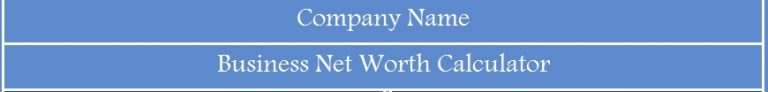 Download Business Net Worth Calculator Excel Template - ExcelDataPro