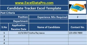 Download Job Candidate Tracker Excel Template - ExcelDataPro