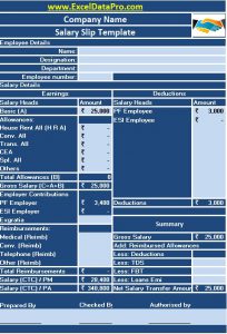 Download Corporate Salary Slip Excel Template - ExcelDataPro