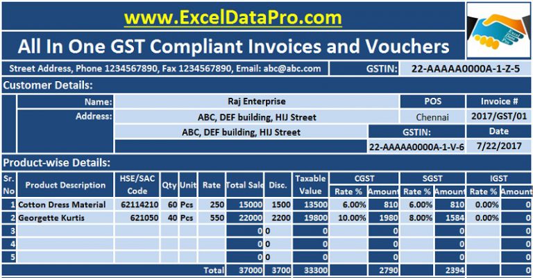 Download Free GST Templates in Excel