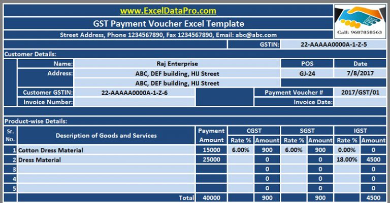 Download Free GST Templates in Excel