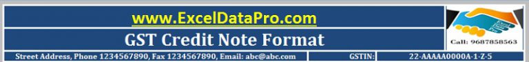 Download GST Credit Note Format In Excel Issued Against Goods Return Or ...