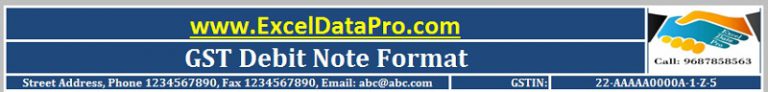 Download GST Debit Note Format In Excel Under GST 2017 - ExcelDataPro