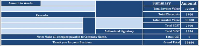 Download GST Credit Note Format In Excel Issued Against Goods Return Or ...