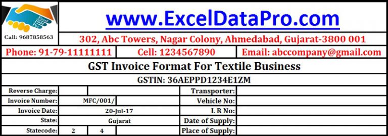 Download 10 GST Invoice Templates in Excel - ExcelDataPro