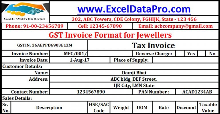 Download 10 GST Invoice Templates in Excel - ExcelDataPro