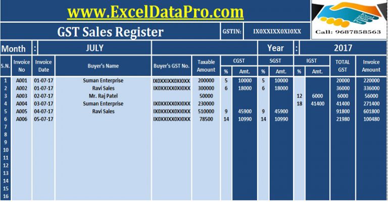 Download Free GST Templates in Excel