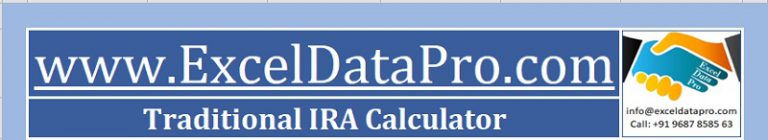 Download Traditional IRA Calculator Excel Template - ExcelDataPro