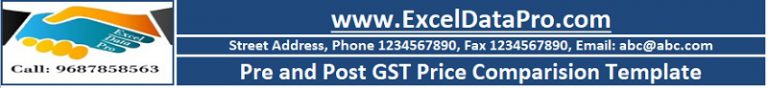 Download Pre GST and Post GST Price Comparison Template in Excel ...