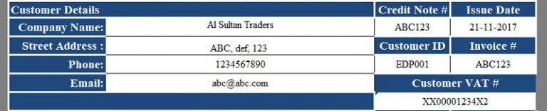 Download VAT Credit Note Template for Bahrain, Kuwait, Oman, Qatar ...