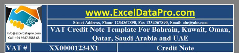 Download VAT Credit Note Template for Bahrain, Kuwait, Oman, Qatar ...