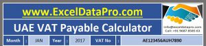 Download UAE VAT Payable Calculator Excel Template - ExcelDataPro