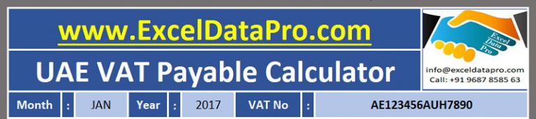 Download UAE VAT Payable Calculator Excel Template - ExcelDataPro