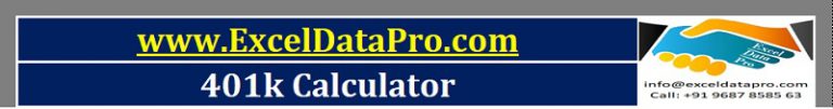 Download 401k Calculator Excel Template - ExcelDataPro