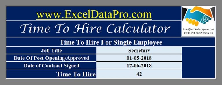 Download Time To Hire Calculator Excel Template - ExcelDataPro