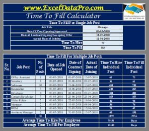 Download Time To Fill Calculator Excel Template - ExcelDataPro