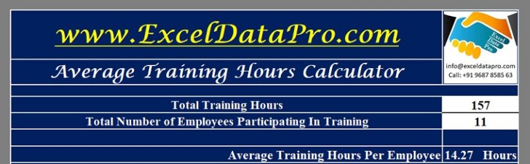 Download Average Training Hours Calculator Excel Template - ExcelDataPro