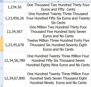 SpellNumber European Euros Function In Excel - ExcelDataPro