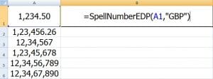 How To Convert Numeric Value Into English Words In Excel - SpellNumber - ExcelDataPro