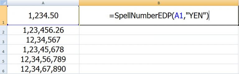 How To Convert Numeric Value Into English Words In Excel - SpellNumber - ExcelDataPro