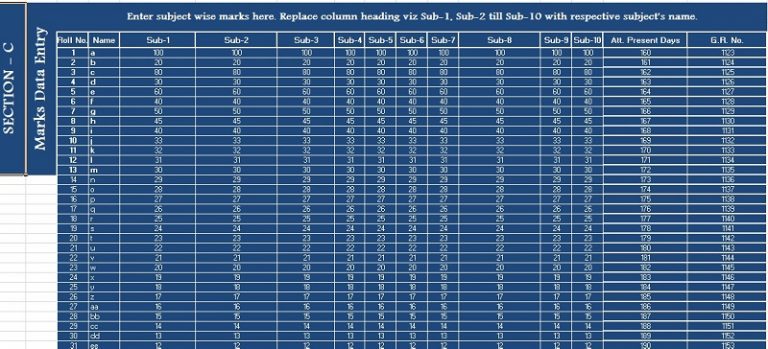 Download School Report Card And Mark Sheet Excel Template - ExcelDataPro