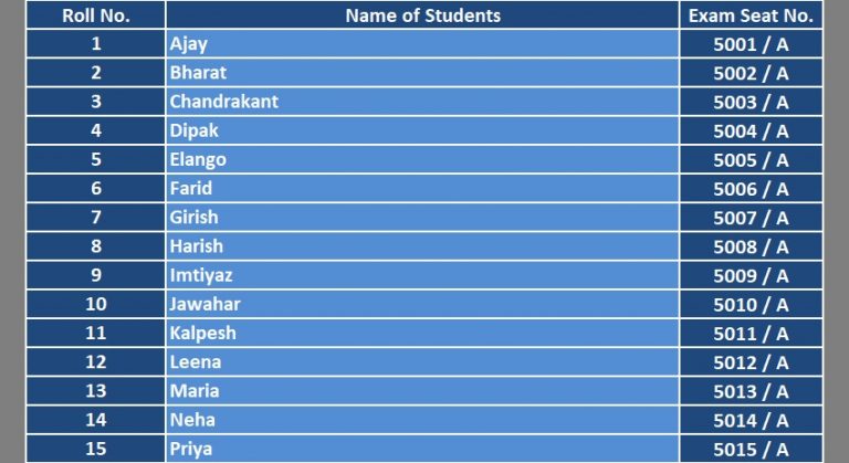 Download Student's Exam Hall Ticket Generator Excel Template - ExcelDataPro