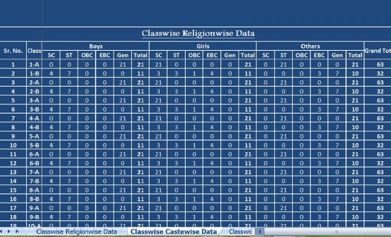 Download School Statistical Register Excel Template - ExcelDataPro