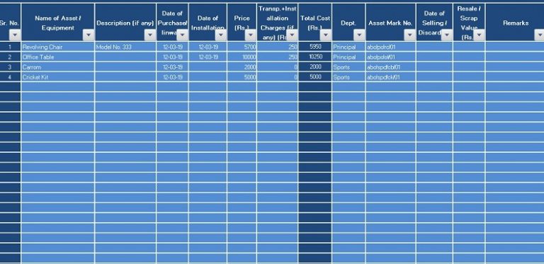 Download School Assets Inventory and Issuance Register Excel Template ...