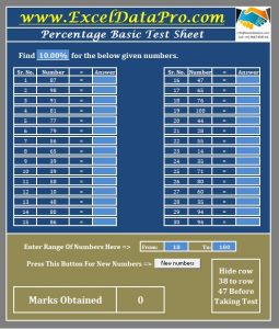 Download Percentage Practice Sheet Excel Template - ExcelDataPro
