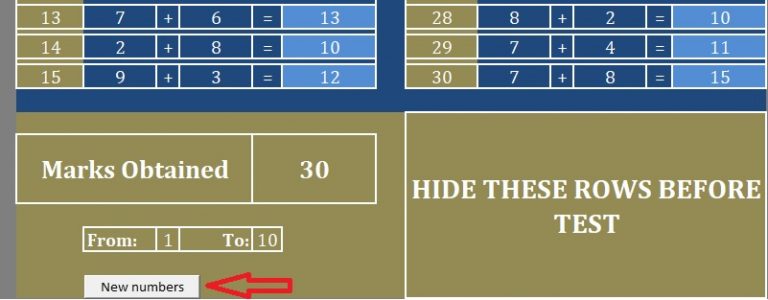 Download Basic Addition Test Sheet Excel Template - ExcelDataPro