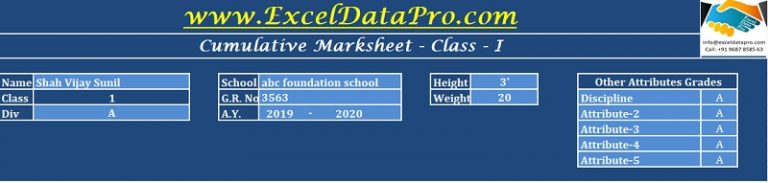 Download Student Comprehensive Progress Report Excel Template - ExcelDataPro