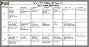 Download House Cleaning Schedule Excel Template - ExcelDataPro