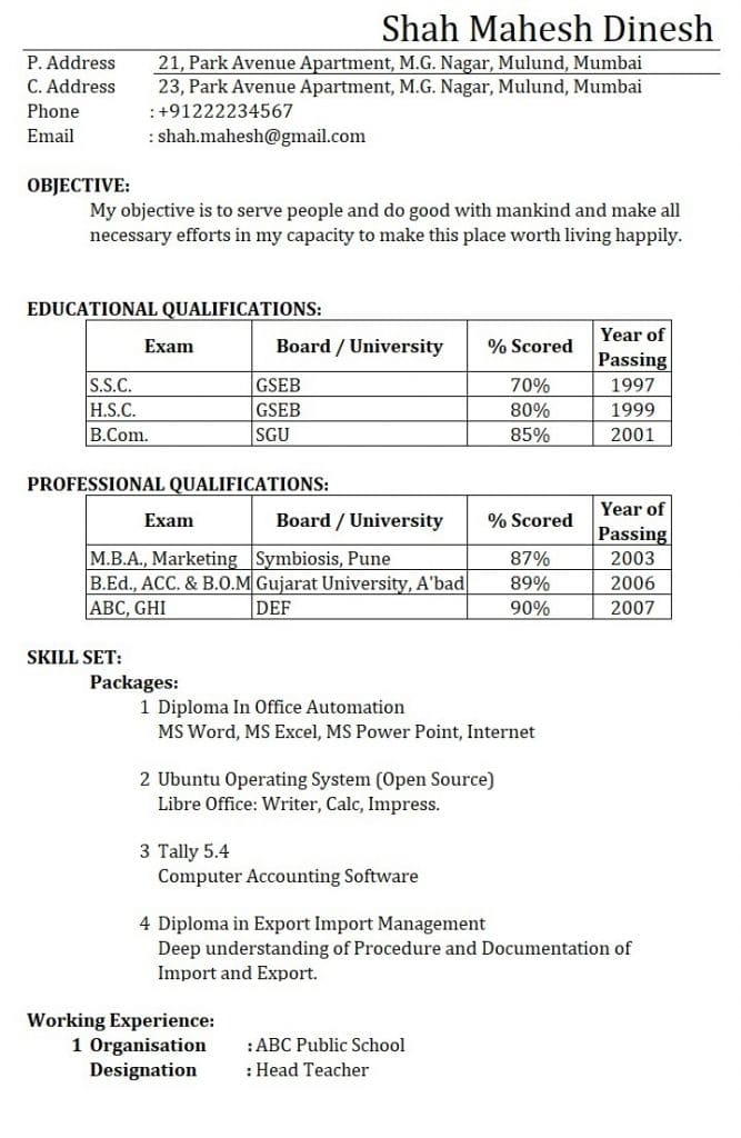 Download Resume/Cover Letter Excel Template - ExcelDataPro