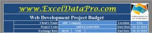 Download Web Development Project Budget Excel Template - ExcelDataPro