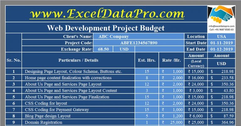 Download Budget With Charts Excel Template - ExcelDataPro
