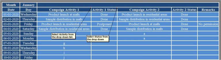 Download Sales Campaign Planner Excel Template - ExcelDataPro