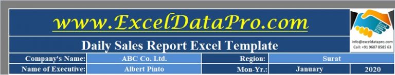 Download Daily Sales Report Excel Template - ExcelDataPro