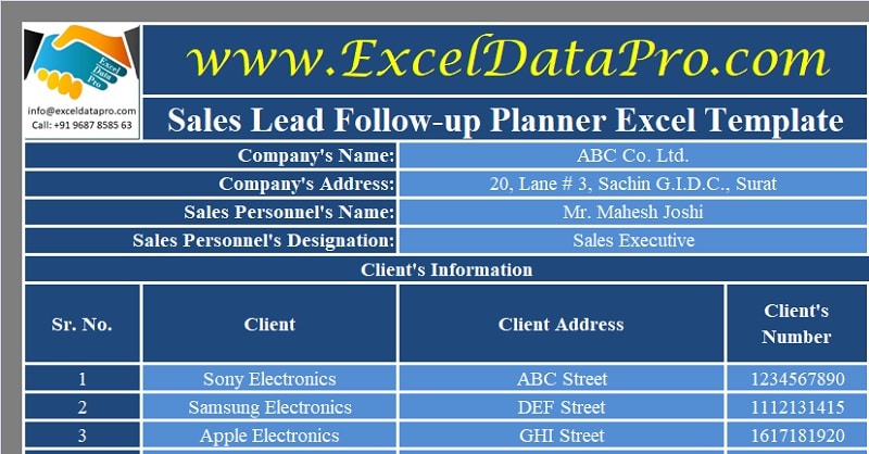 Download Sales Lead Follow Up Planner Excel Template ExcelDataPro Download Sales Lead Follow Up Planner Excel Template ExcelDataPro
