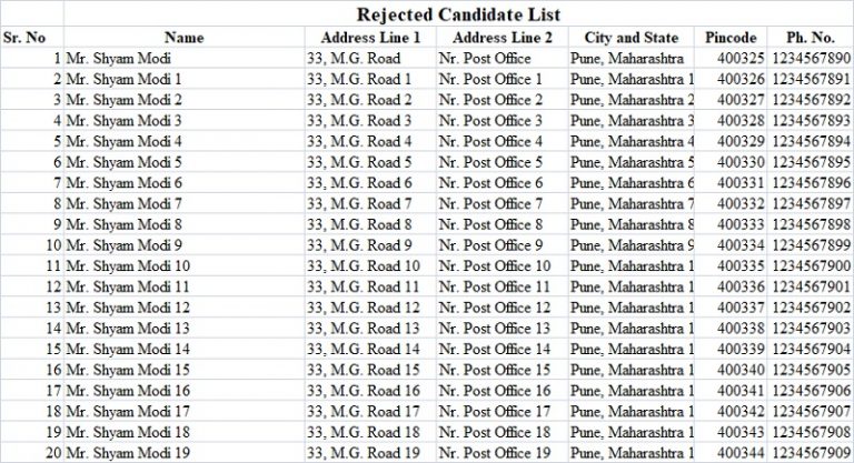 Download Job Rejection Letter Excel Template - ExcelDataPro