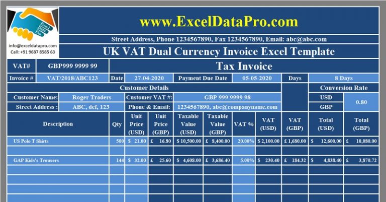 Download Free UK VAT Templates in Excel