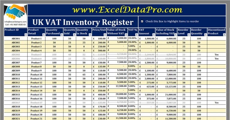 Download Inventory Management Excel Template - ExcelDataPro