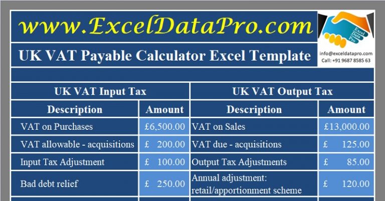 Download Free UK VAT Templates in Excel